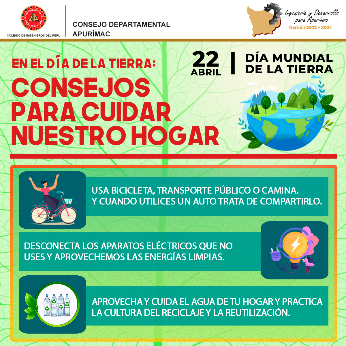 🌎 DÍA INTERNACIONAL DE LA TIERRA | 22 DE ABRIL. - Colegio de Ingenieros ...